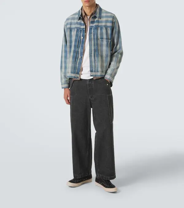 A.PRESSE Checked Denim Jacket
