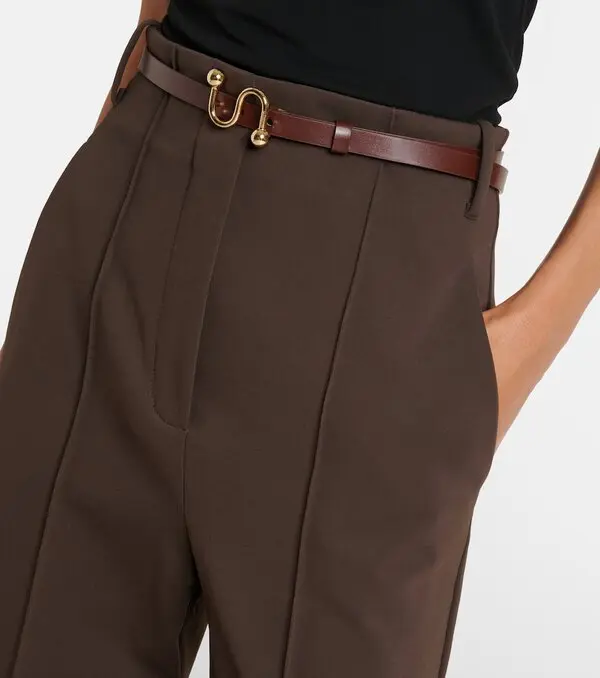 Sportmax Belted Crepe Straight-leg Pants