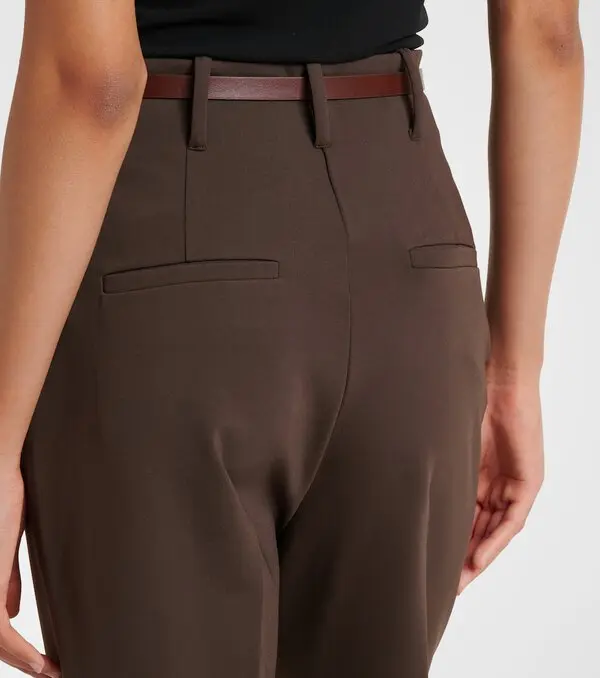 Sportmax Belted Crepe Straight-leg Pants