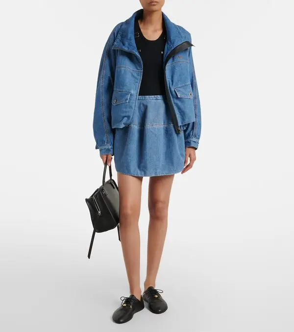 Loewe Double L Denim Miniskirt