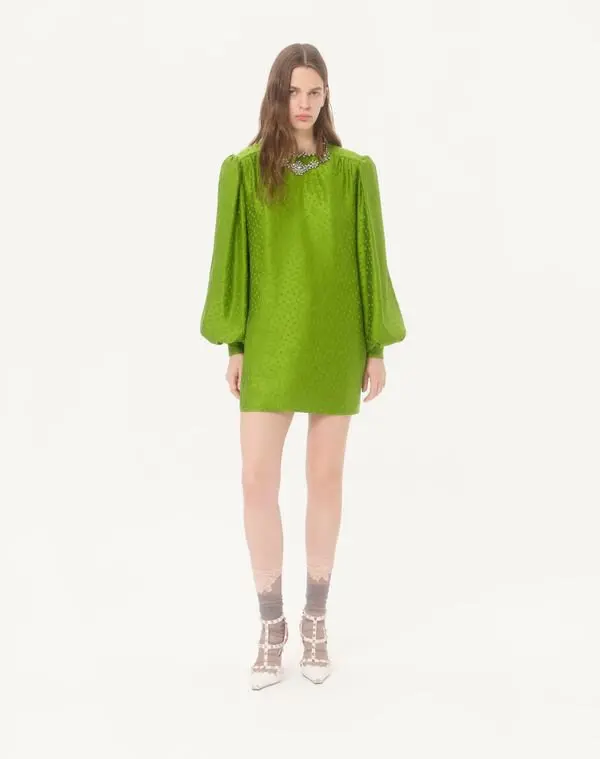 Valentino Garavani Silk-linen Jacquard Top