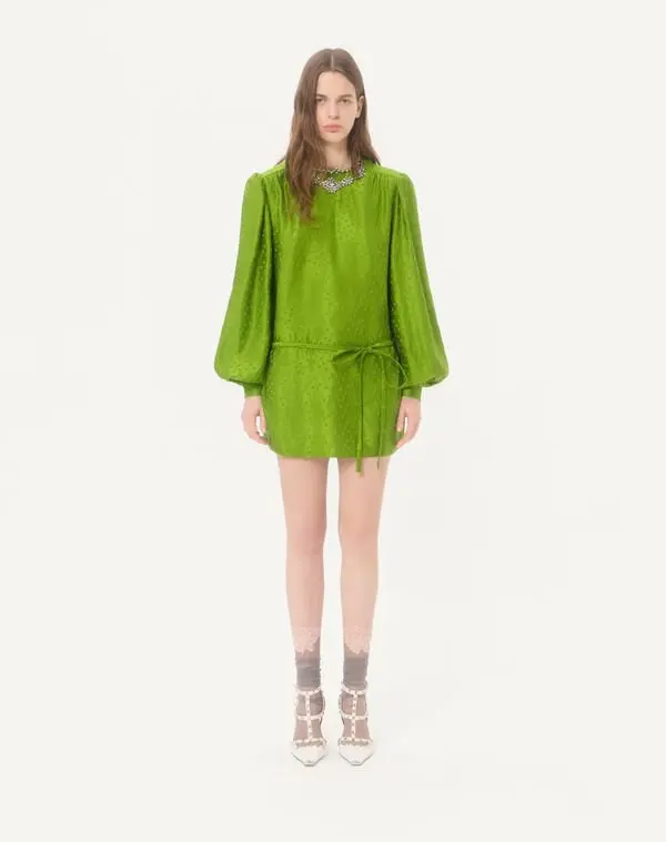 Valentino Garavani Silk-linen Jacquard Top