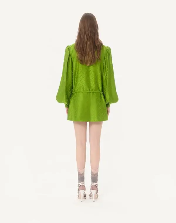 Valentino Garavani Silk-linen Jacquard Top