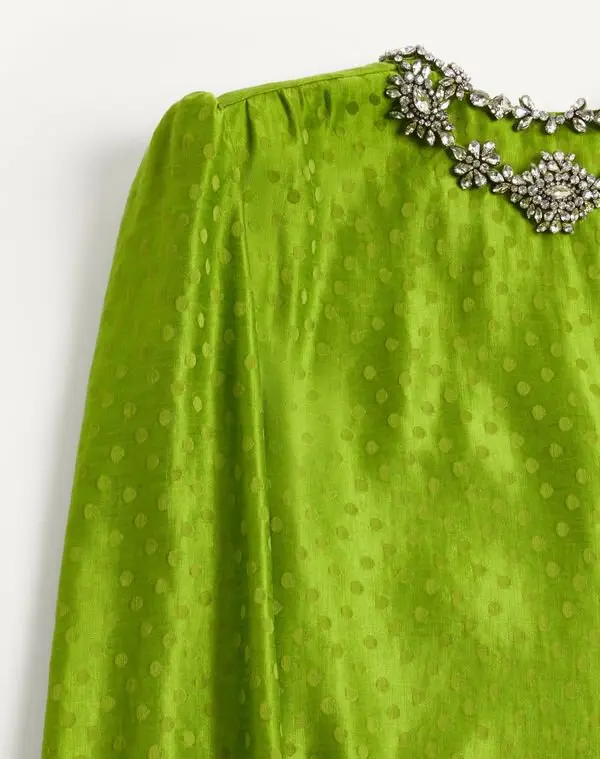 Valentino Garavani Silk-linen Jacquard Top