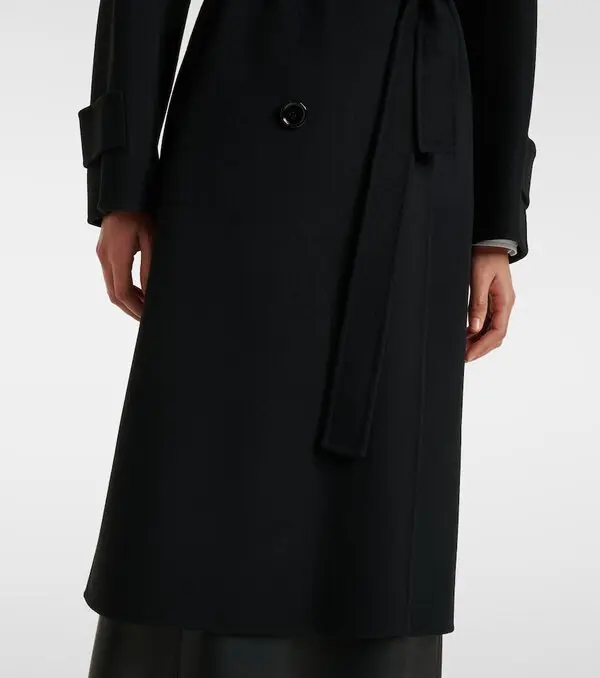 Max Mara Double-breasted Virgin Wool Coat - Black