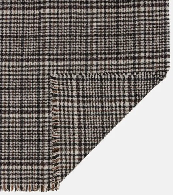 Brunello Cucinelli Checked Cashmere Scarf