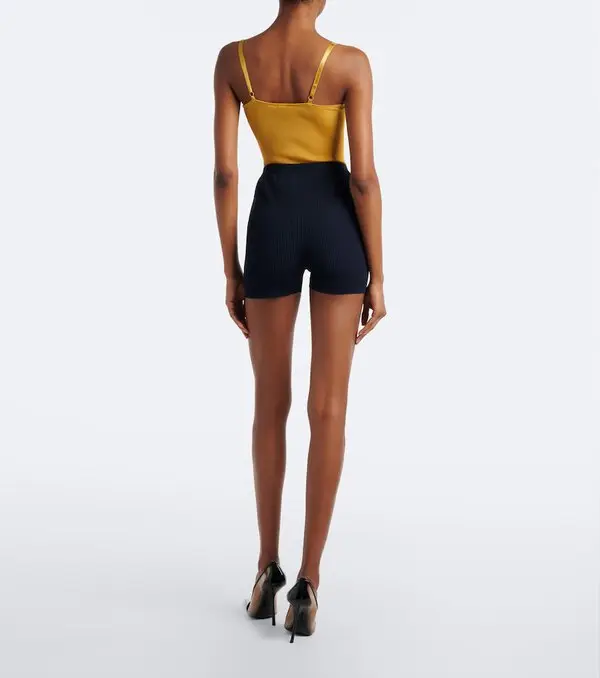 Saint Laurent Ribbed-knit Biker Shorts