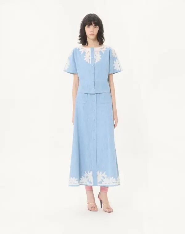 Valentino Garavani Light Blue Embroidered Shirt