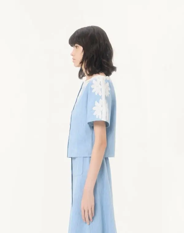 Valentino Garavani Light Blue Embroidered Shirt