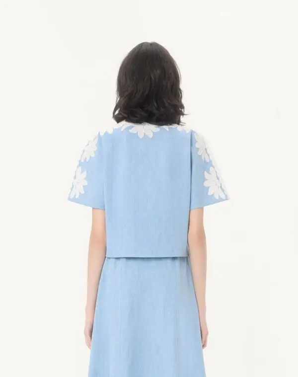 Valentino Garavani Light Blue Embroidered Shirt