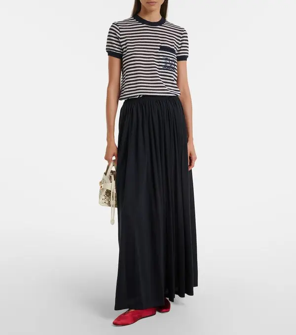 Max Mara Jersey Maxi Skirt - Blue