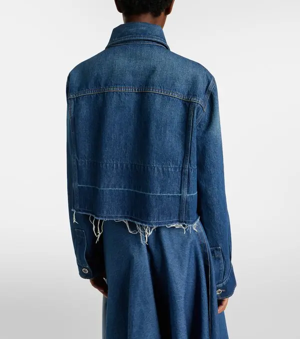 Givenchy Cropped Denim Shirt With Raw Hem