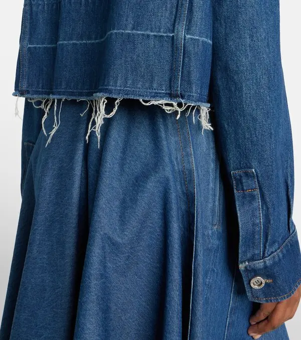 Givenchy Cropped Denim Shirt With Raw Hem