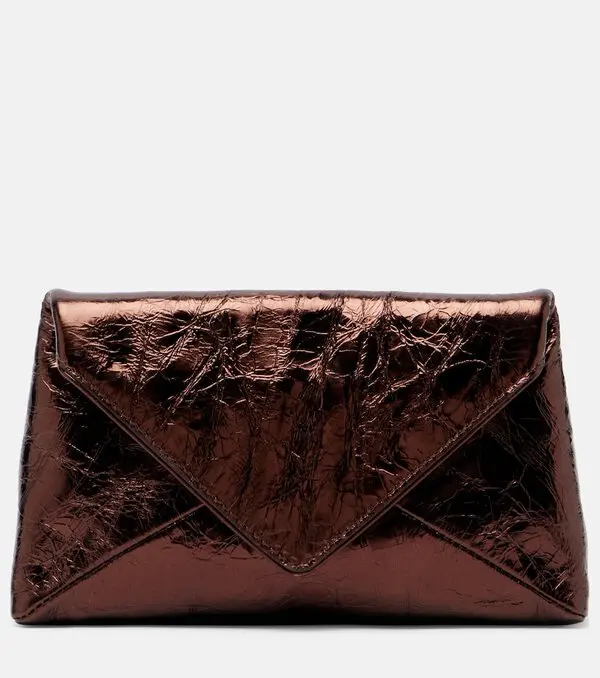 Dries Van Noten Metallic Leather Clutch