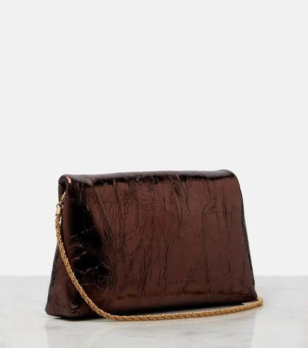 Dries Van Noten Metallic Leather Clutch