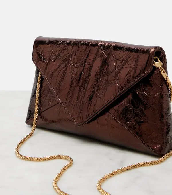 Dries Van Noten Metallic Leather Clutch