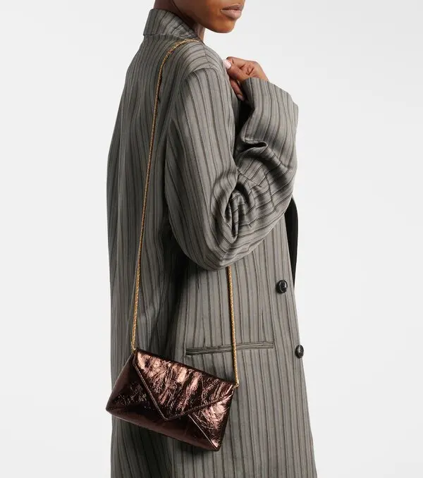 Dries Van Noten Metallic Leather Clutch