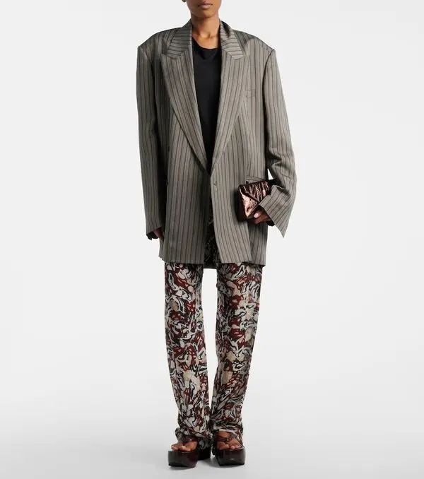 Dries Van Noten Metallic Leather Clutch
