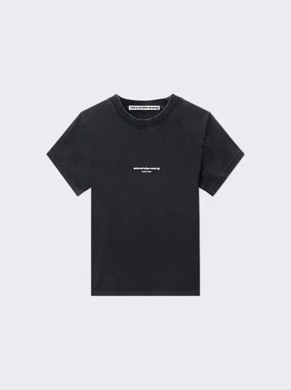 Alexander Wang Logo Print Cropped T-shirt - Black