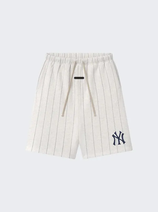 Fear Of God Yankees 90's Sweatshort Oatmeal Heather With Dark Sapphire Pinstripes - Beige