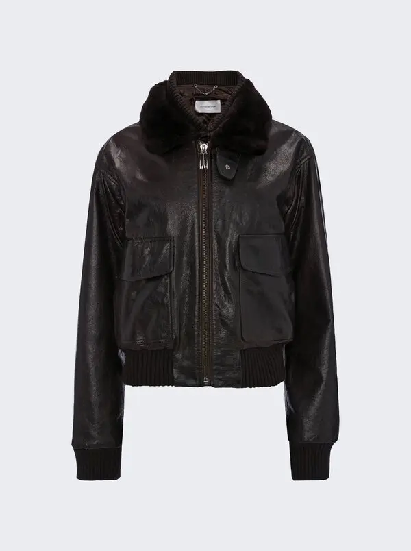 Victoria Beckham Aviator Jacket Dark Earth