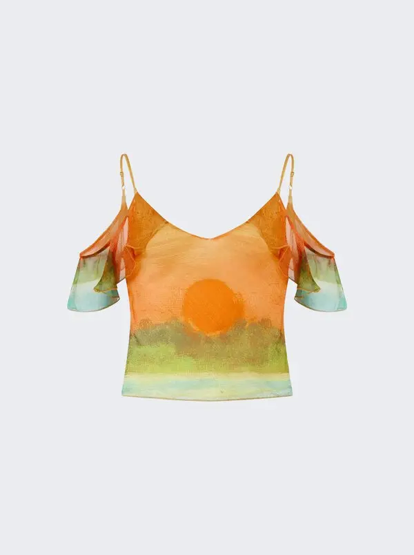 DONDE ESTEBAN Formentera Silk Chiffon Cami - Multicolor
