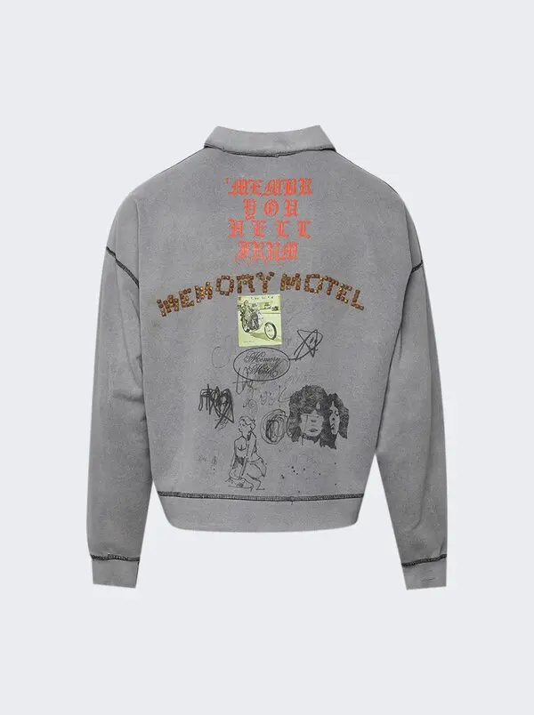 PALY Oversized Quarter-zip Sweatshirt With Distressed Details