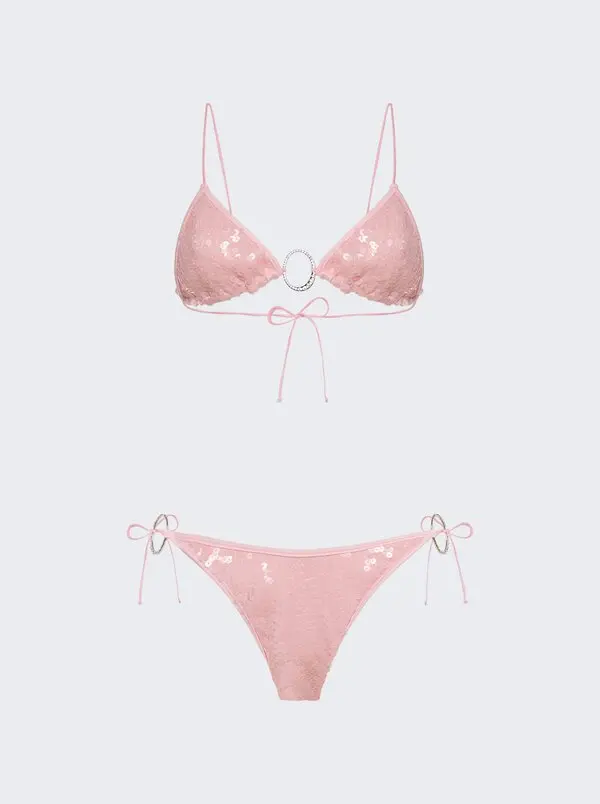 OSÃ©REE Oséree Sequined Triangle Bikini Top And Bottom Set