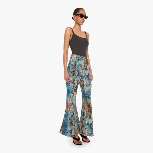 Alix Of Bohemia Farah Serpent Tide Flared Pants - Brown
