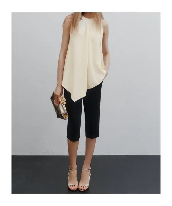 Marella Asymmetric Envers Satin Top
