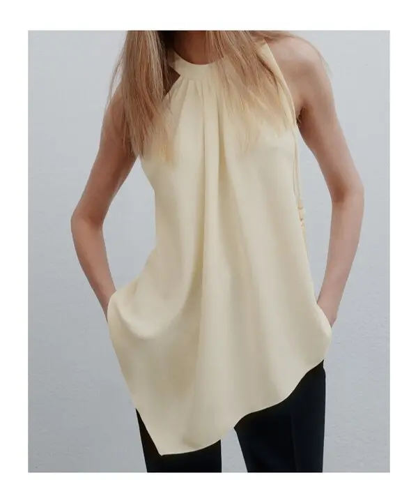 Marella Asymmetric Envers Satin Top