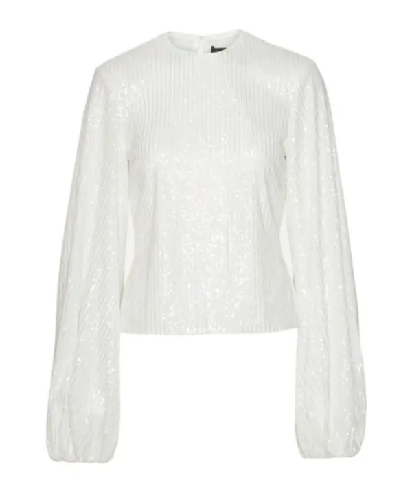 ROTATE BY BIRGER CHRISTENSEN Sequin-embellished Crewneck Top
