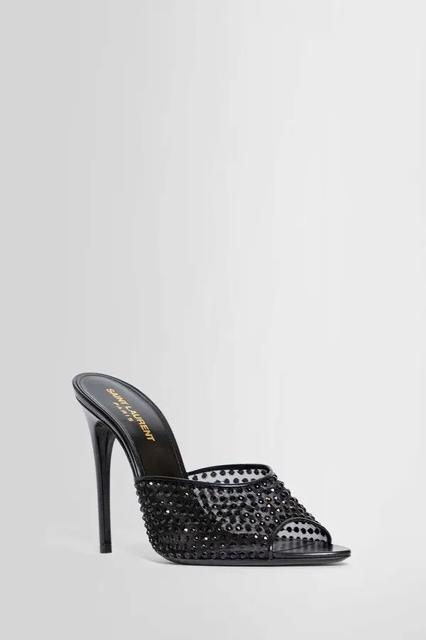 Saint Laurent Embellished Pointed Toe High Heel Sandals