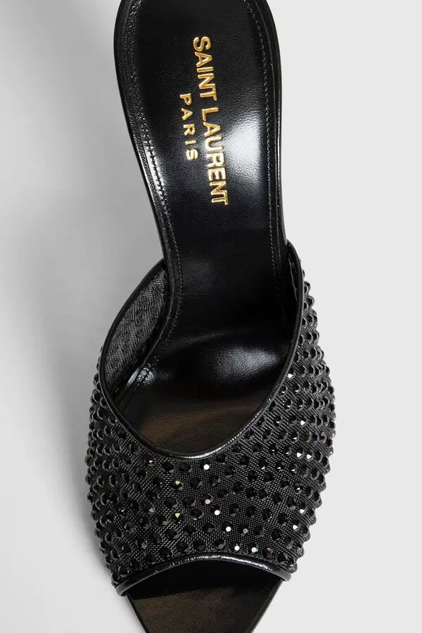 Saint Laurent Embellished Pointed Toe High Heel Sandals
