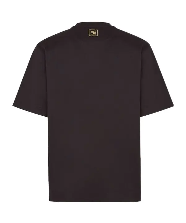 Fendi Logo Glittered Crewneck T-shirt
