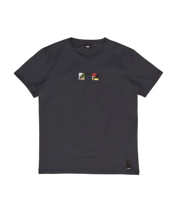 Fendi Logo Embroidered Crewneck T-shirt