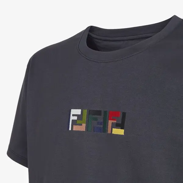 Fendi Logo Embroidered Crewneck T-shirt