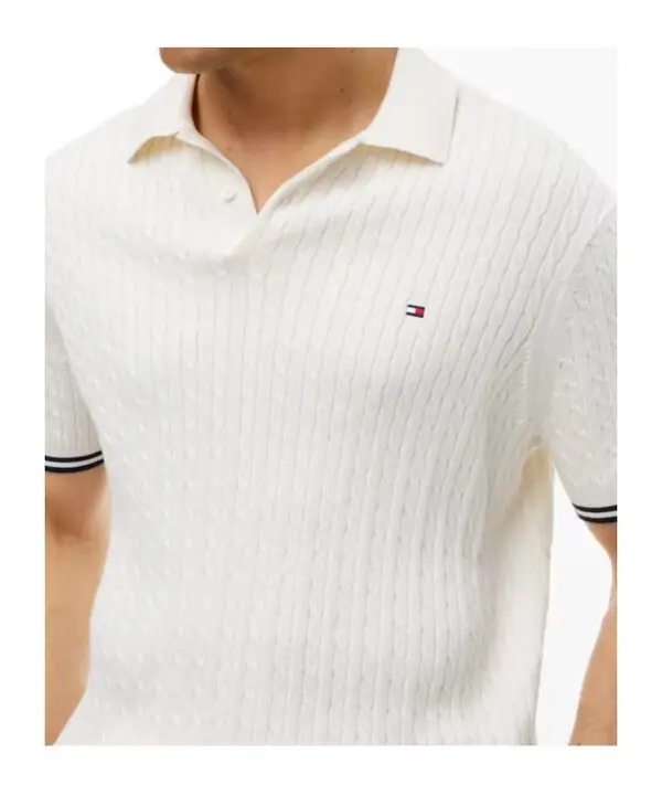 Tommy Hilfiger Cable-knit Polo Sweater