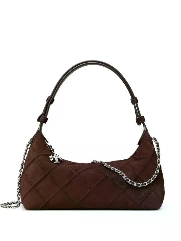 Tory Burch Fleming Suede Pochette - Brown