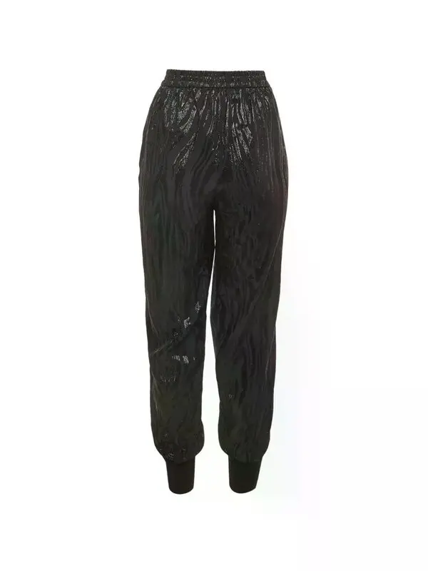 Stella McCartney Zebra-pattern Jacquard Tapered Trousers - Black