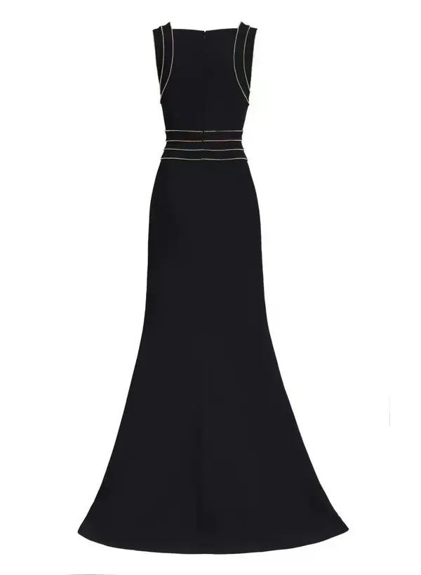 Elie Saab Embellished-trim Cady Dress