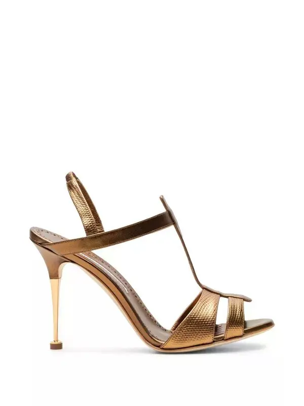 Manolo Blahnik Retaux T-bar Sandals - Brown