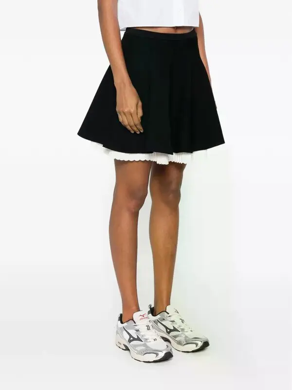 Sandro Pleated Hem Knitted Mini Skirt