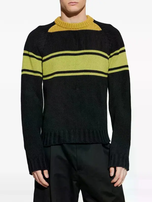 Marni Striped Logo Patch Sweater