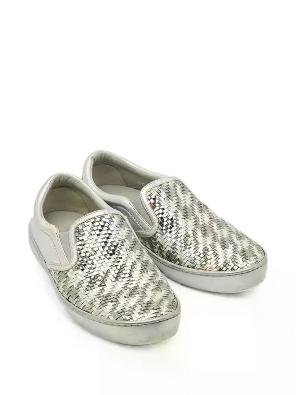 Dior Woven Houndstooth Sneakers - Silver