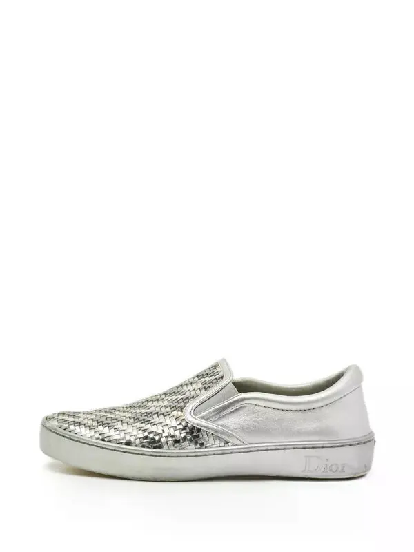 Dior Woven Houndstooth Sneakers - Silver
