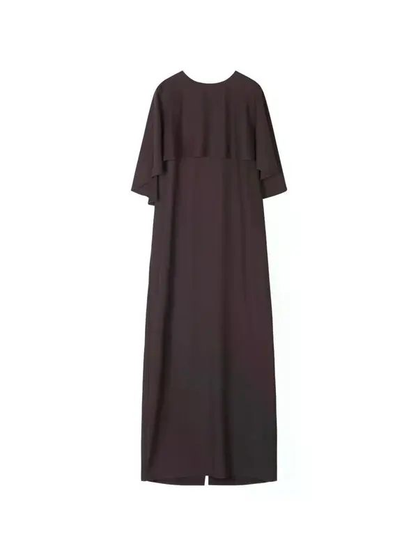 Stylein Maxine Cape-detail Dress - Brown