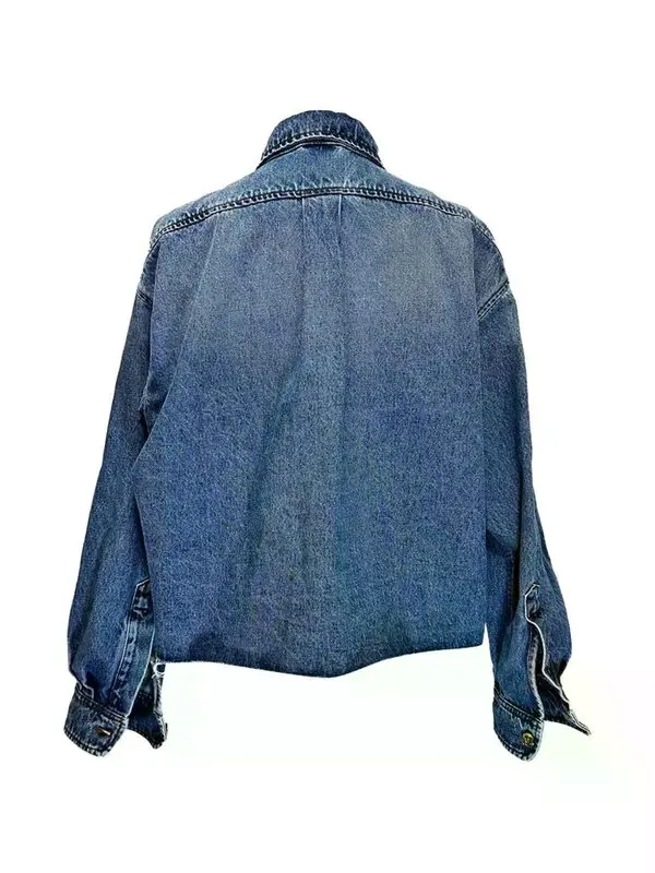 Miu Miu Washed Denim Cropped Shirt