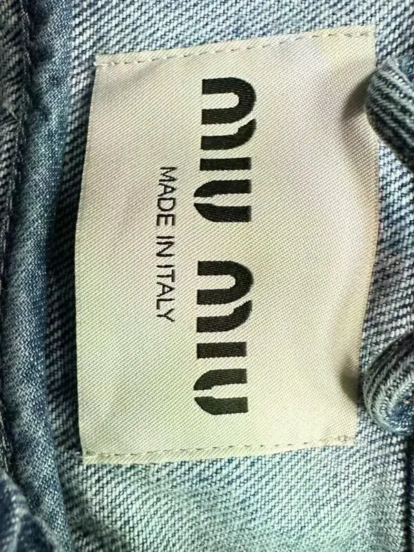 Miu Miu Washed Denim Cropped Shirt