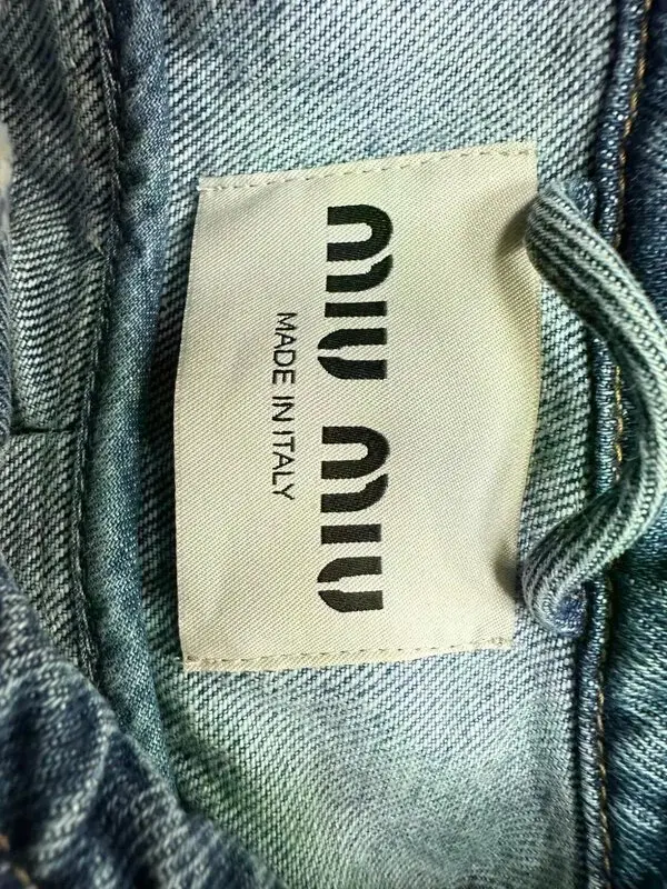 Miu Miu Washed Denim Cropped Shirt